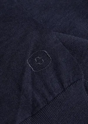 RÙADH The Oscar V-neck Wool Jumper - Navy
