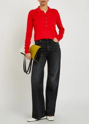 RÙADH Wool Polo Top - Red