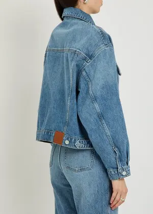 ANINE BING Quincy Panelled Denim Jacket - Blue