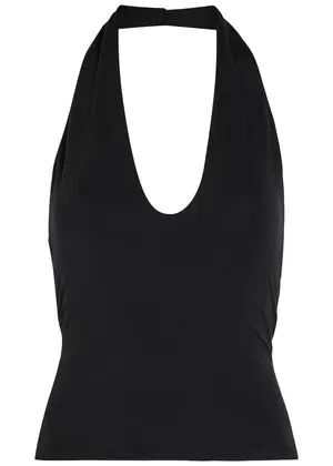 SKIMS Halterneck Stretch-modal Top - Black
