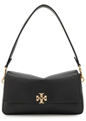 Black Leather Shoulder Bags with Top Handle