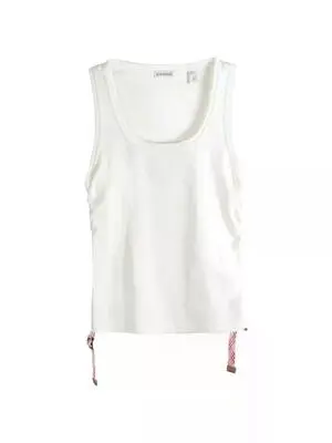 Burberry Tie-detail Ribbed Tank Top - White