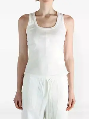 Burberry Tie-detail Ribbed Tank Top - White