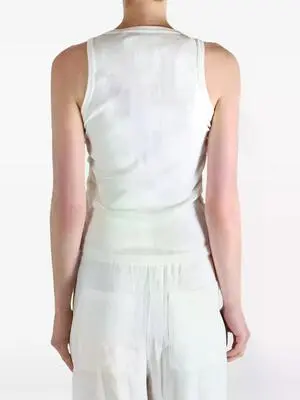 Burberry Tie-detail Ribbed Tank Top - White