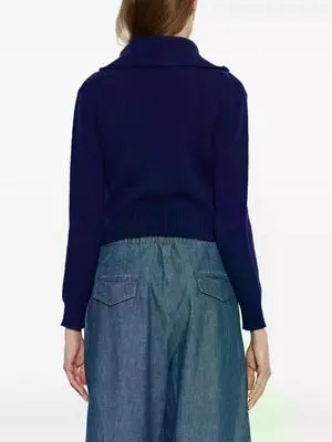 JIL SANDER Wide-collar Cardigan - Blue