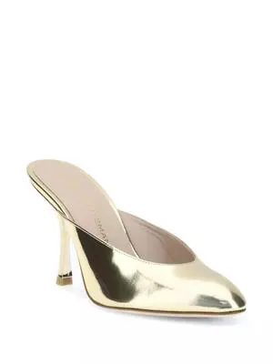 STUART WEITZMAN Madison Round-toe Mules - Gold