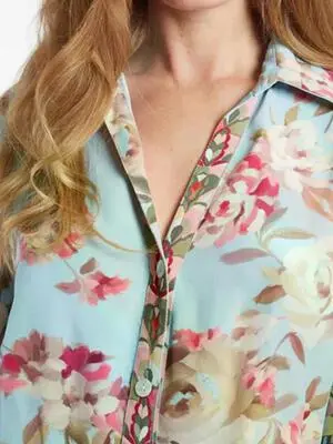 Derhy Floral-print Buttoned Shirt