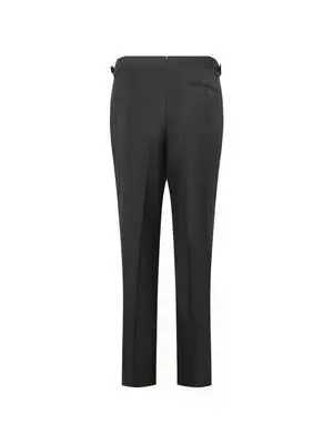 FRANZESE COLLECTION Pleated Trousers With Buckle Detail - Black