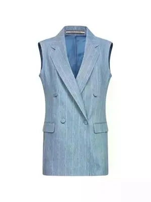 Tagliatore Pinstriped Double-breasted Jacket - Blue