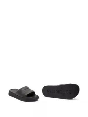 Moncler Altive Embossed Logo Slides - Black