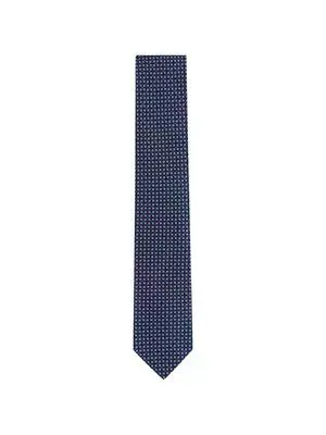 Canali Patterned Neck Tie - Blue