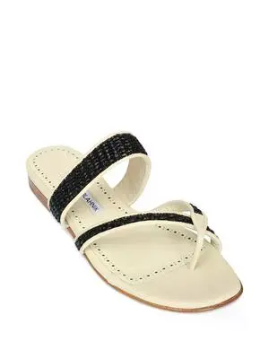 Manolo Blahnik Susara Thong-strap Flat Sandals - Neutrals