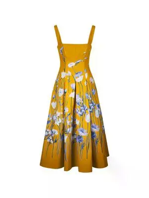 Lela Rose Floral-print Midi Dress