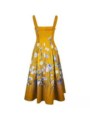 Lela Rose Floral-print Midi Dress