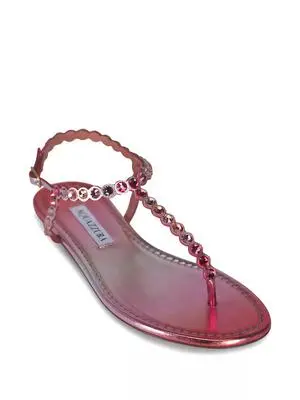 AQUAZZURA Tequila Beaded Leather Sandals