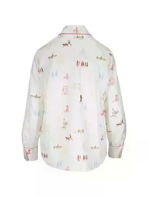 Lafayette 148 New York Printed Twill Blouse