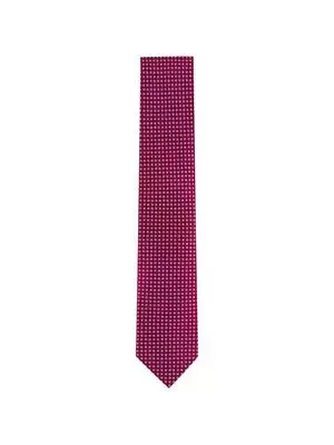 Canali Patterned Neck Tie - Red