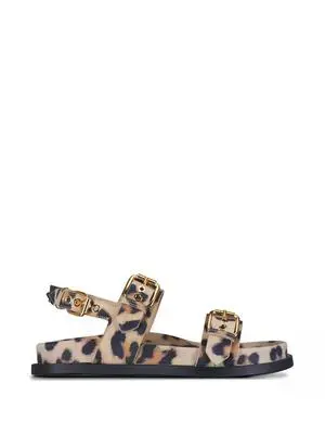 Agl Cristina Leopard-Print Sandals Neutrals