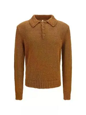 SUNFLOWER Linen Polo Top - Brown