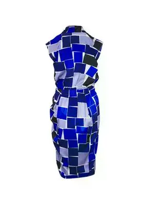 Zero + Maria Cornejo Printed Draped Silk Midi Dress - Blue