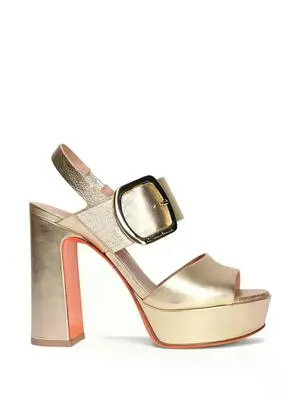 Santoni Buckle Platform Sandals - Gold