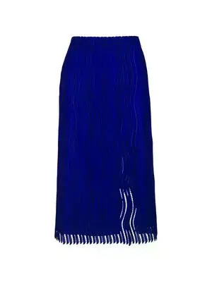 Akris Fringed Midi Skirt - Blue
