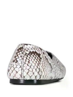 Khaite Jane Snakeskin Flats - White