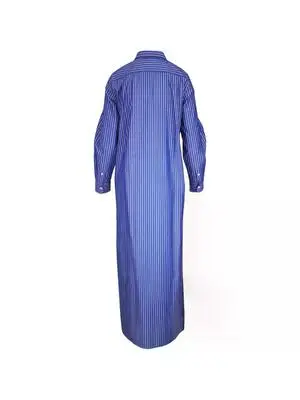 NILI LOTAN Striped Shirt Maxi Dress - Blue