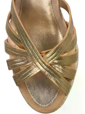 Veronica Beard Phylina Crossover-strap Espadrilles - Gold