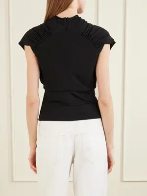 KALLMEYER Jocelyn Gathered Draped Jersey Top