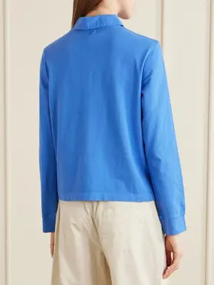 LESET Margo Cotton-jersey Polo Shirt - Blue