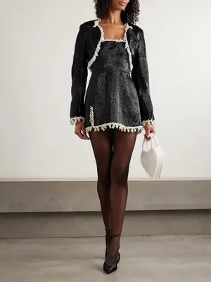 CLIO PEPPIATT Margot Cropped Embellished Jacket