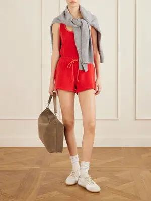 Suzie Kondi Shallis Cotton-blend Terry Shorts - Red