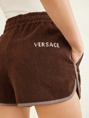 Versace Jacquard-knit Cotton-terry Shorts
