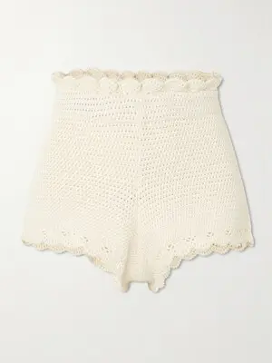 Posse Dylan Crocheted Shorts - Neutrals