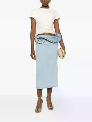 Magda Butrym Knot-detail T-shirt - Neutrals
