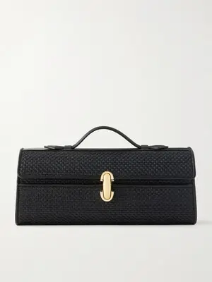 Savette Slim Symmetry Woven Leather Tote