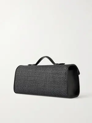 Savette Slim Symmetry Woven Leather Tote