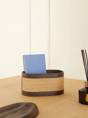 Brunello Cucinelli Raffia And Leather Basket