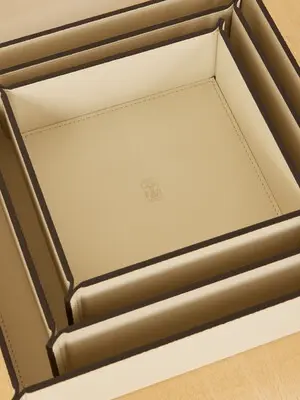 Brunello Cucinelli Set Of Three Leather Boxes