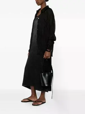 LA PISCINE Buttoned Long-sleeve Shirt - Black