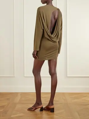 Jacquemus The Mistral Draped Mini Dress - Green