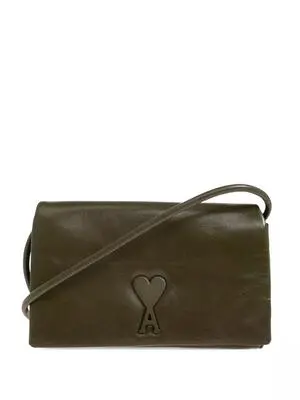 AMI Paris Voulez-vous Leather Wallet-on-strap Green