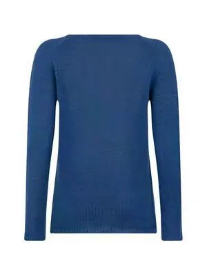 Max Mara Boat-neck Long-sleeve Top - Blue