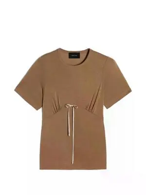 Simone Rocha Gathered Bust Bow T-shirt - Brown