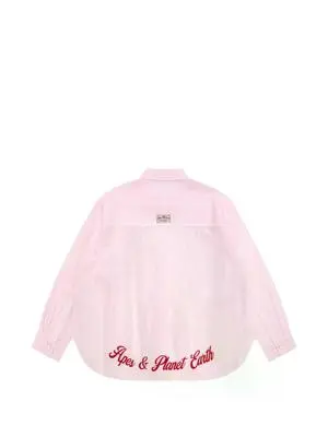 AAPE BY *A BATHING APE Embroidered Striped Shirt - Pink
