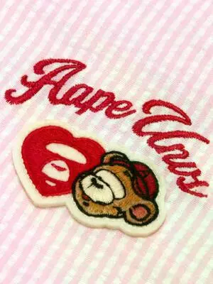 AAPE BY *A BATHING APE Embroidered Striped Shirt - Pink