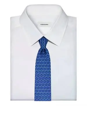 FERRAGAMO Hockey Print Silk Necktie
