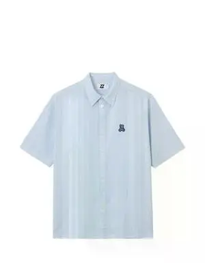 Izzue Striped-pattern Logo-appliqué Shirt