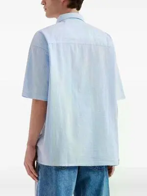 Izzue Striped-pattern Logo-appliqué Shirt